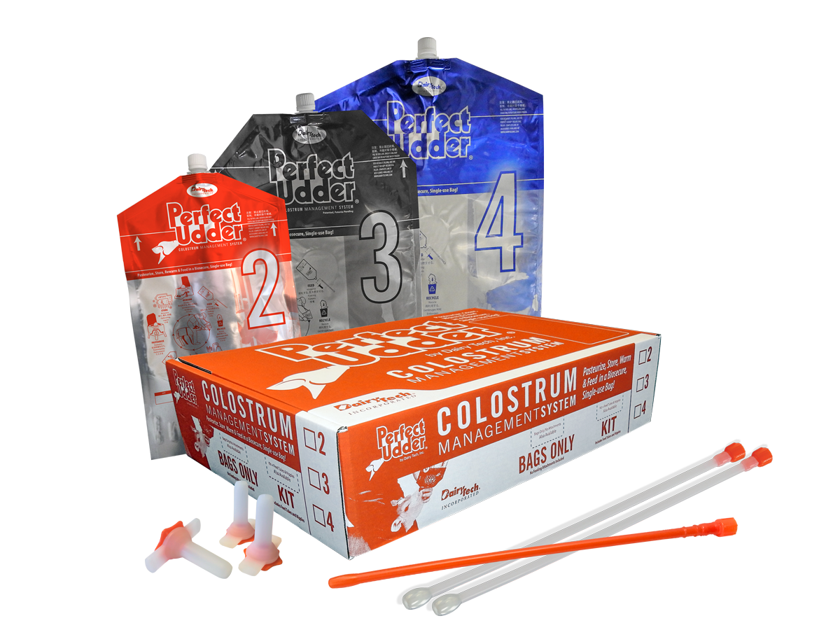 4L Perfect Udder complete kit containing 50 colostrum bags, oesophageal ...